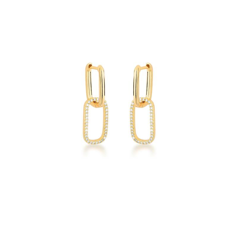 Auric Bar Earrings – Gold Rectangular Studded Drops – GALLI THE LABEL